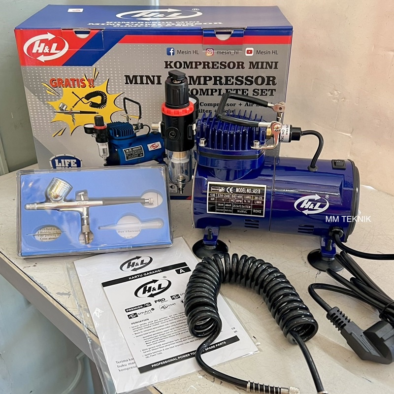 Jual HL Mini Kompresor Set + Air Brush Mesin Kompressor Kecil Melukis H ...