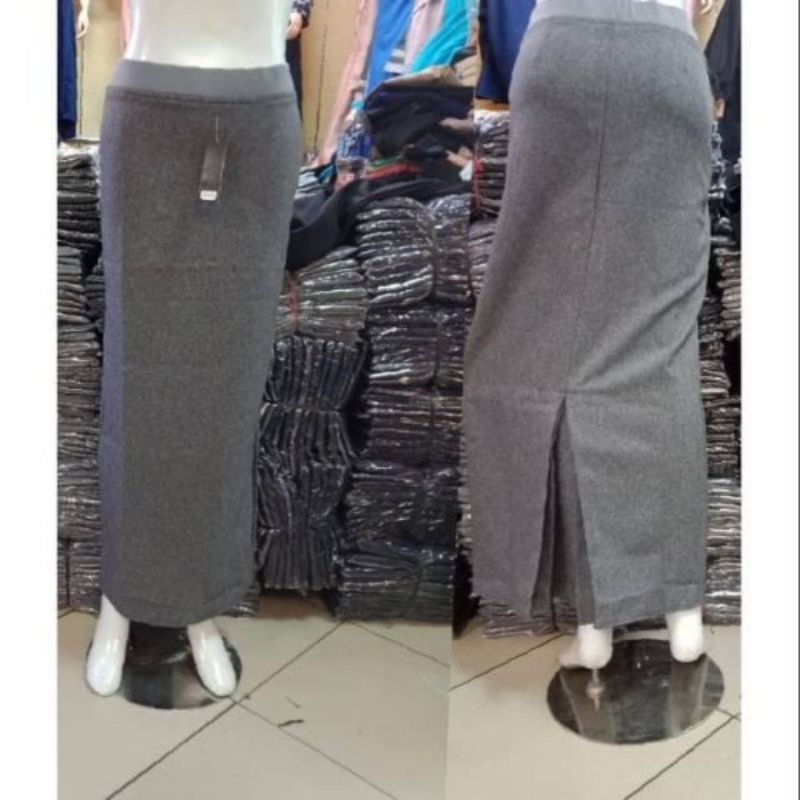 Jual ROK SPAN BELAKANG REMPEL PINGGANG KARET/ROK GURU ROK KULIAH ...