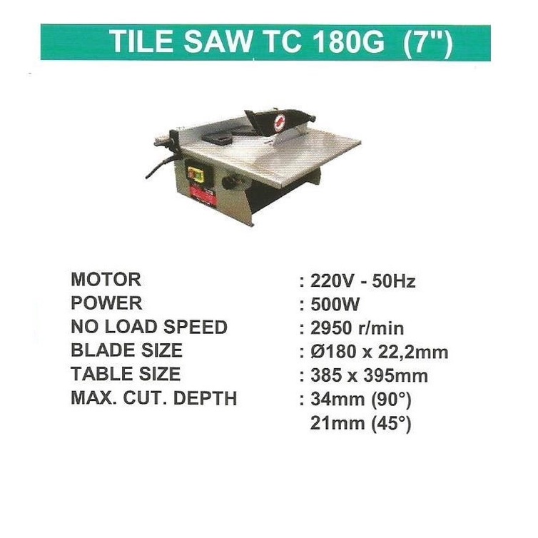 Jual WIPRO TC 180 G Mesin potong Keramik Tile Saw Cutter Machine Meja ...