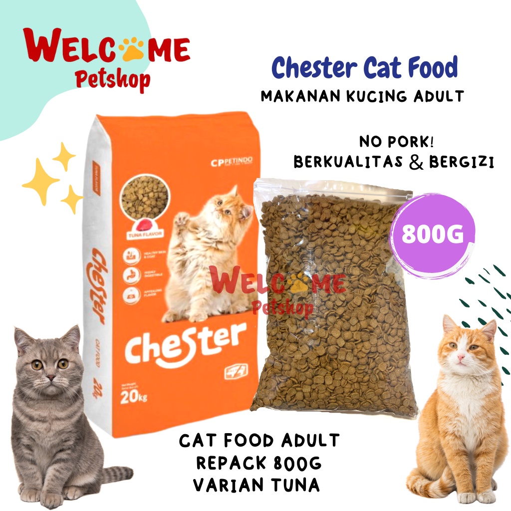 Jual Chester 800g Makanan Kucing Cat Food Adult Dry Pakan Kucing Enak ...