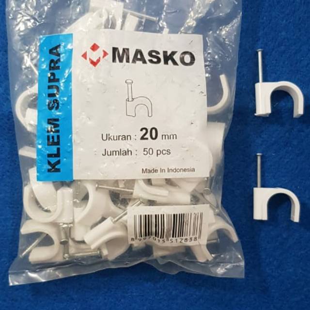 Jual Masko Klem Clip Kabel Cable No.20 No20 mm Beton Supra Isi 50 Buah ...