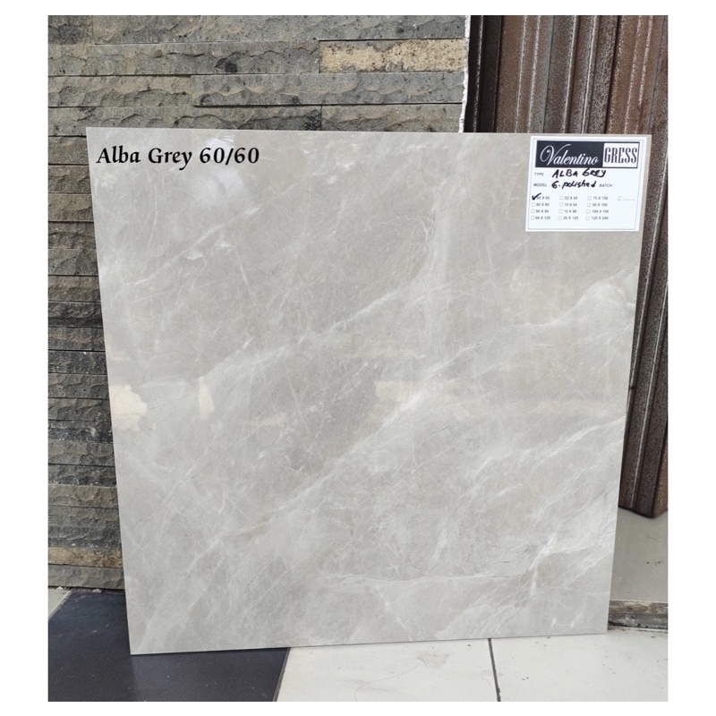 Jual GRANITE 60x60 ALBA GREY / VALENTINO GRESS | Shopee Indonesia