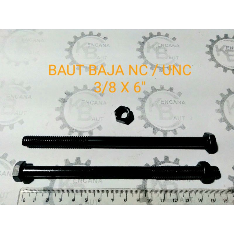Jual BAUT BAJA UNC 3/8 X 6 / BAUT HITAM NC 3/8 X 6 / BAUT BAJA NC 3/8 X ...
