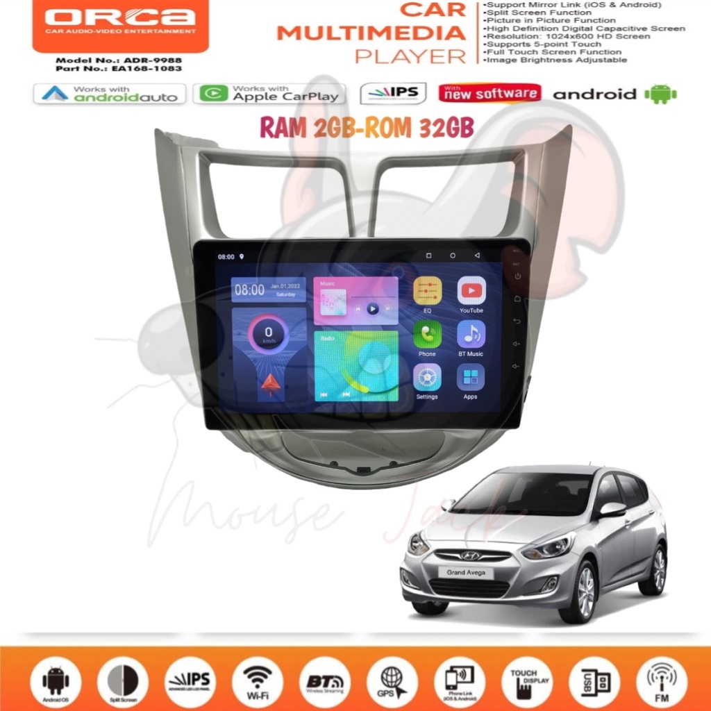 Jual Head Unit Android Orca Eco Hyundai Accent Solaris Verna Avega 9 ...