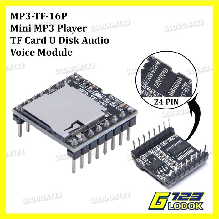 Jual DFPlayer DF Player Mini MP3 Module Audio Voice TF SD Card MP3-TF ...