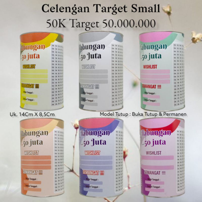 Jual Celengan Target 50k Target 50jt Celengan Viral Tabungan Buka Tutup ...