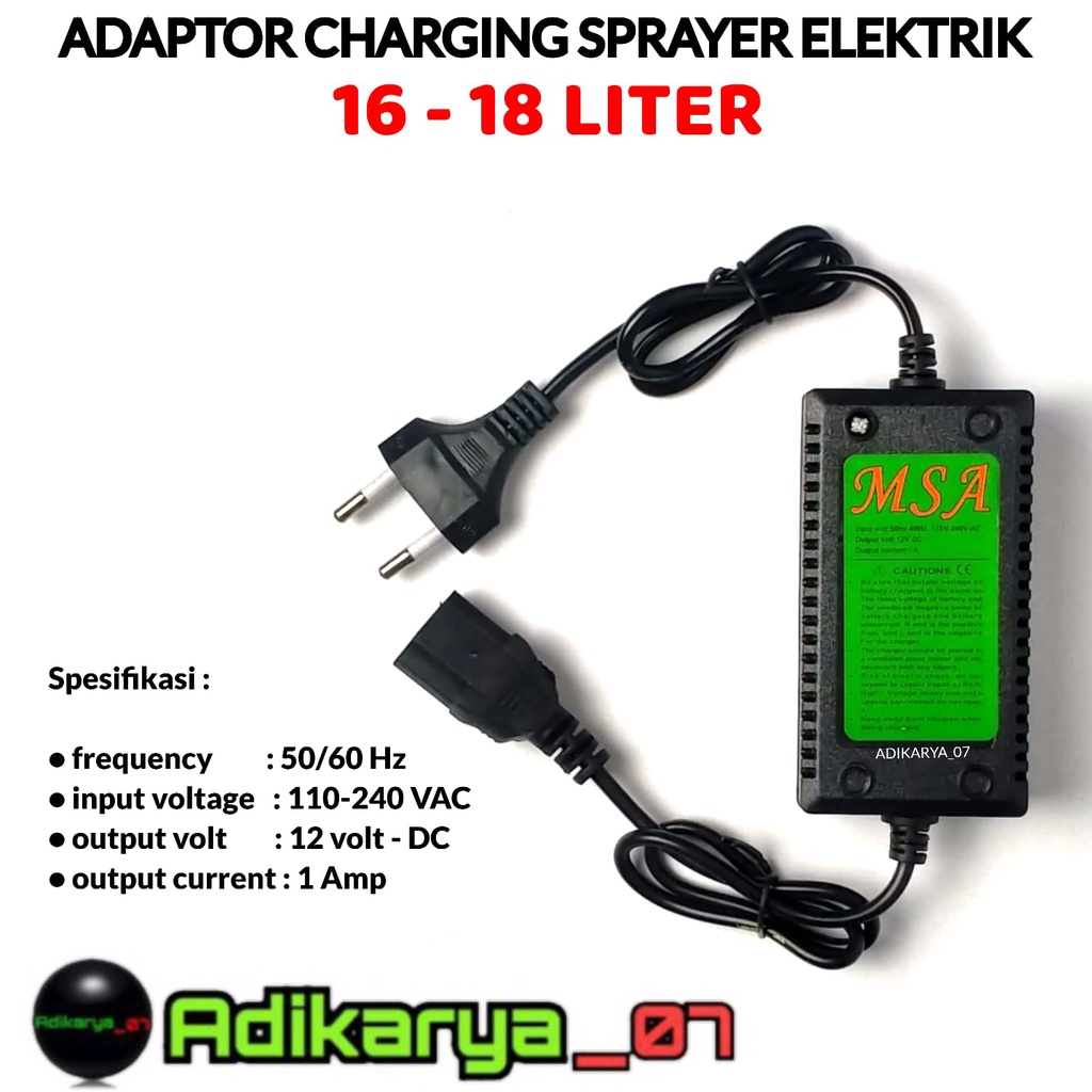 Jual Adaptor Charger Elektrik 12V 1AM Casan Tangki Mesin Sprayer ...