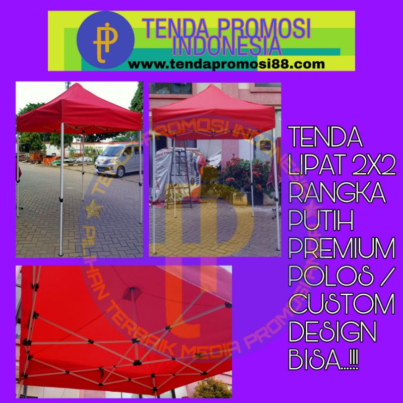 Jual TENDA LIPAT 2X2 RANGKA PUTIH PREMIUM POLOSAN / CUSTOM DESIGN KOKOH ...