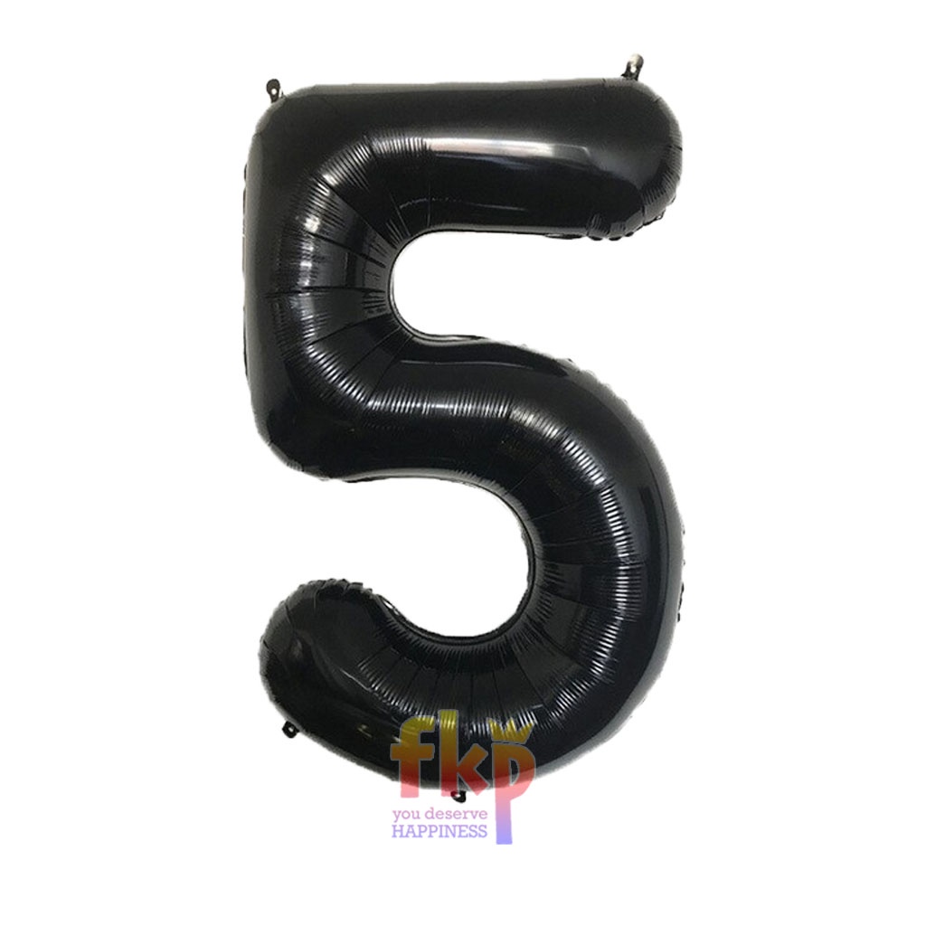 Jual FUN KIDS PARTY - Balon Angka Hitam 16" / Balon Foil Angka Hitam ...