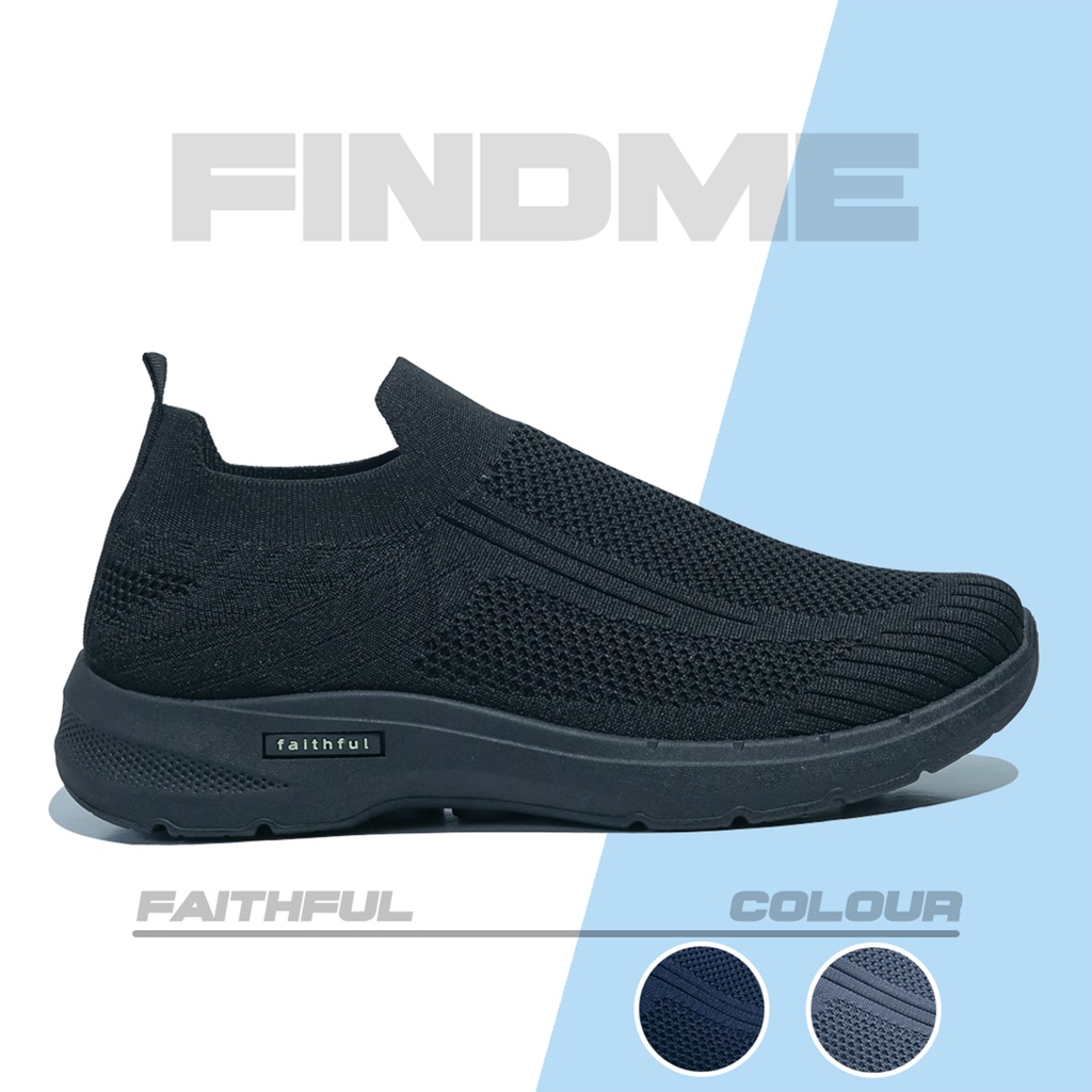 Jual SEPATU PRIA SNEAKERS FINDME DESIGN POLOS CASUAL LOGO KEREN COMFY ...