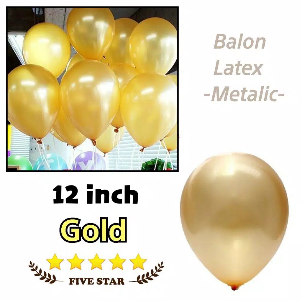 Jual balon latex metalik metallik metalic 12 inch 12" isi 100 / isi 50 ...