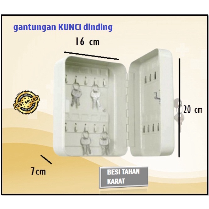 Jual Key Box tempat penyimpanan kotak gantungan kunci dinding 20 slot ...
