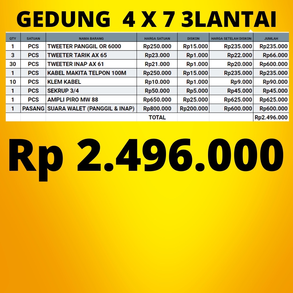 Jual Paket Audio System Walet Ukuran Gedung 4 x 8 3lantai | Shopee ...