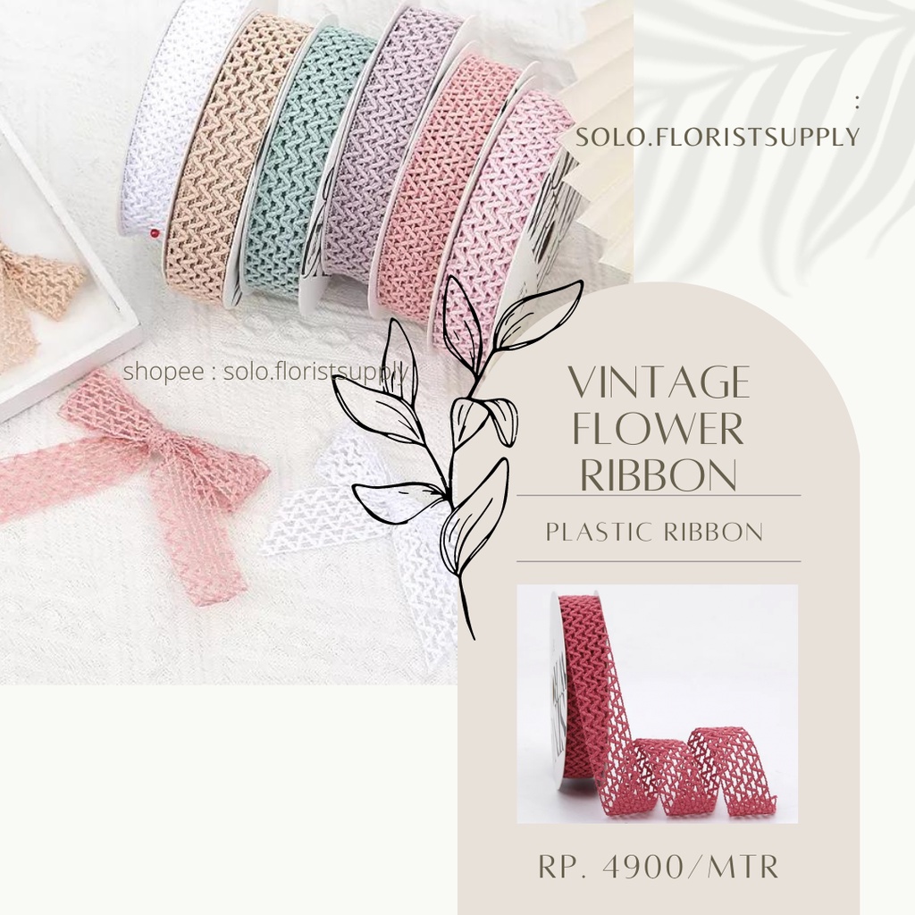 Jual ECER 2,5CM WAVE EMBROIDERY RIBBON PITA KOREA BORDIR GELOMBANG PITA ...
