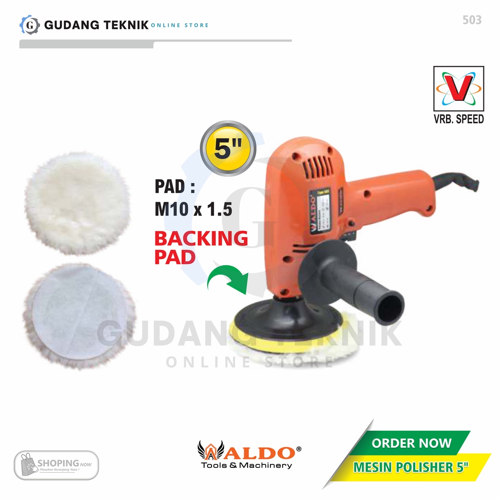Jual Mesin Poles 5" ALDO 503 / Alat Polisher Mobil 5 Inch 450W ALDO ...