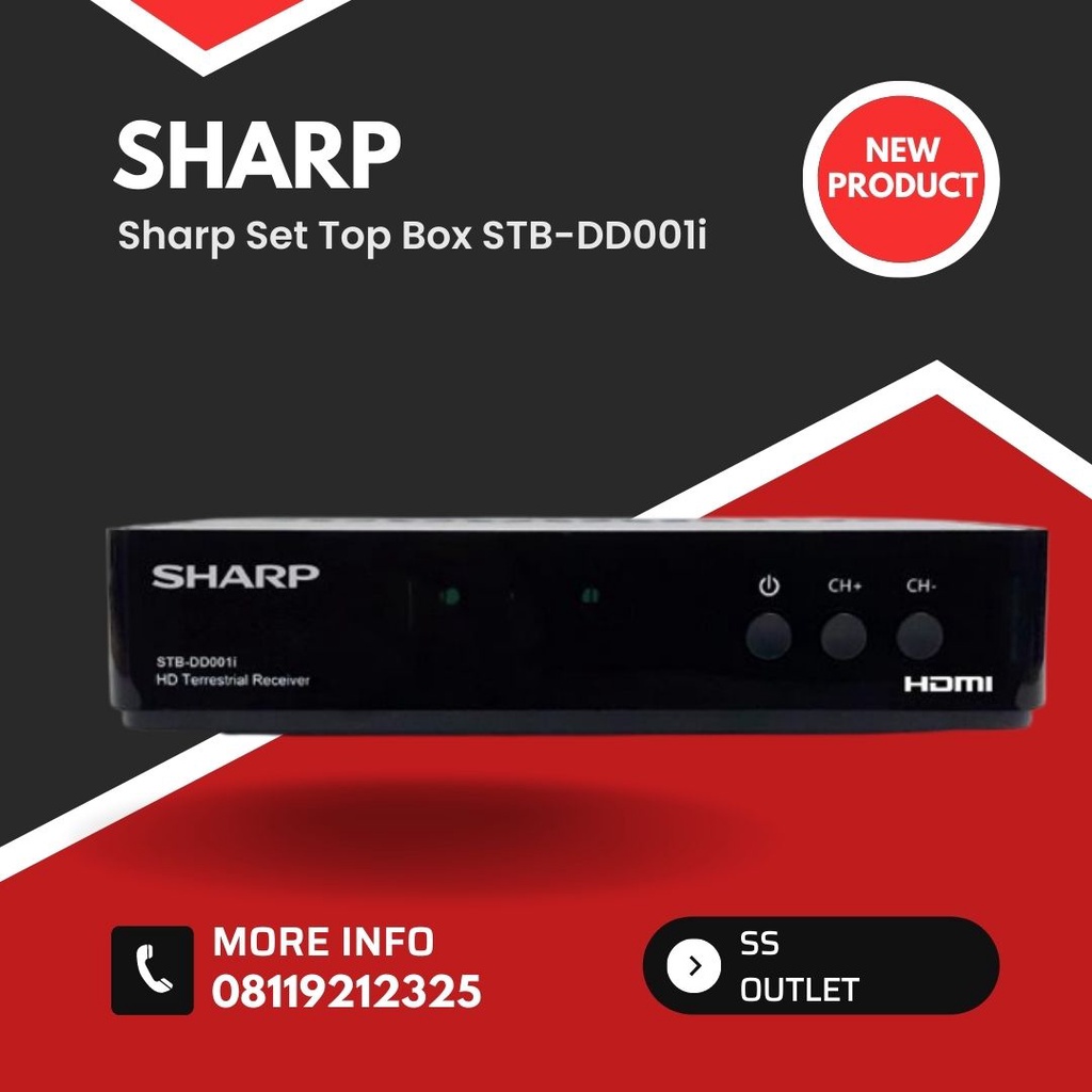 Jual Sharp Set Top Box STB-DD001i Digital TV Receiver STB DVB-T2 - UNIT ONLY | Shopee Indonesia