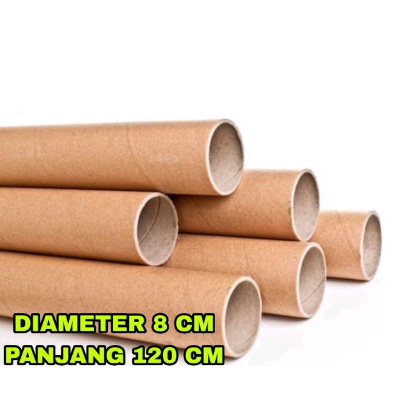 Jual paper core/pelumpung packing/selongsong packing/paper tube,,, diameter 8cm panjang 120cm ...