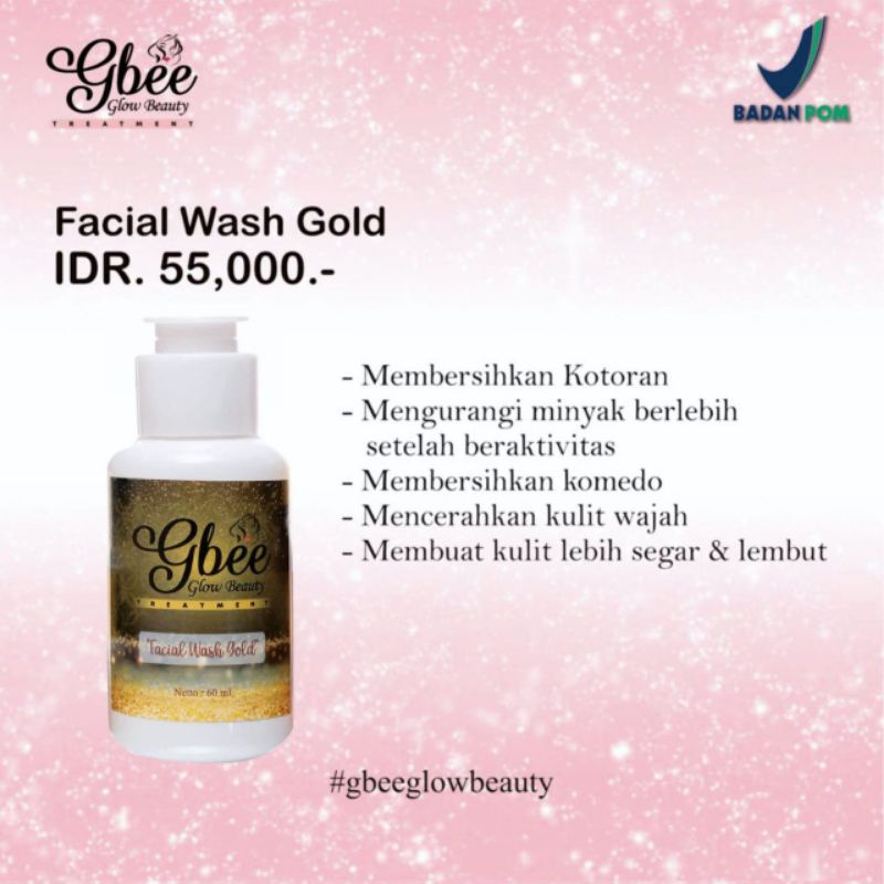 Jual [kemasan baru] Facial wash gold gbee glow beauty cuci muka gbee ...