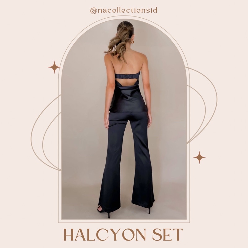 Jual [NACO] - HALCYON SET // HAL Pants // CYON Top // One Set Sateen // Sateen Elegant Set ...
