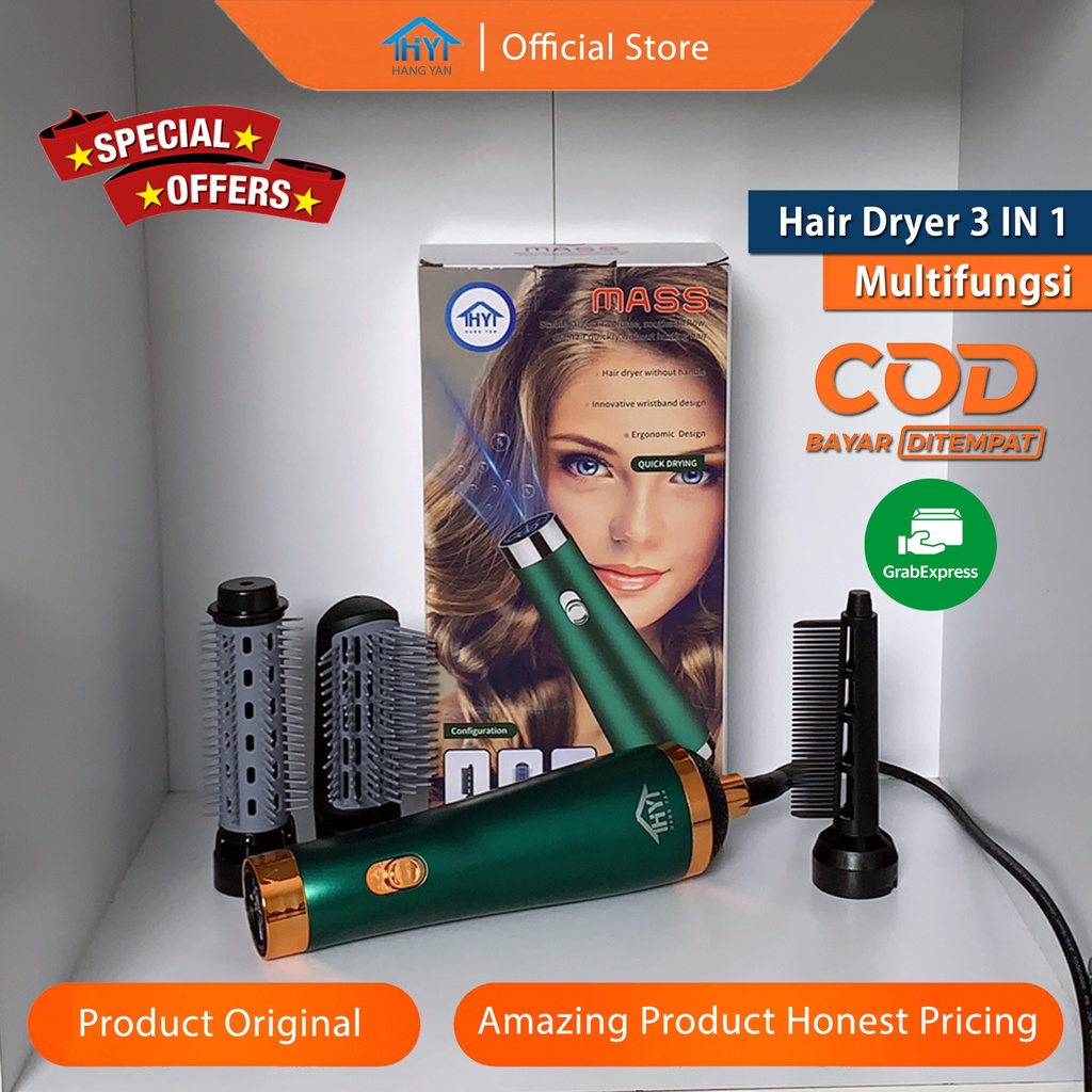 Jual Hair Dryer Sisir Blow Dryer Alat Pengering Rambut Profesional 3 IN ...