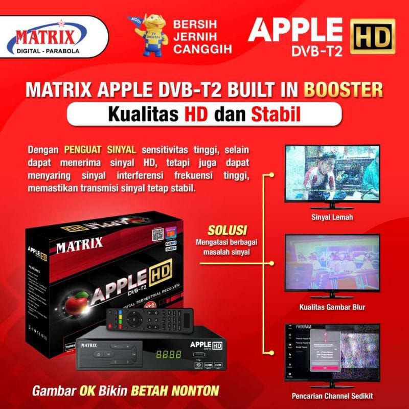 Jual STB TV DIGITAL MATRIX APLE MERAH | Shopee Indonesia