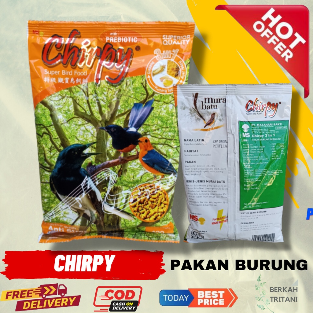Jual PAKAN BURUNG VOER CIHRPY COKLAT MADU 400 GRAM PUR CIRPY VOER CIRPY ...