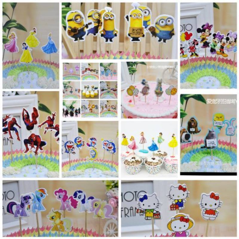 Jual TOPPER CAKE KARAKTER SET KARTUN SET FROZEN MARVEL PRINCESS DISNEY ...