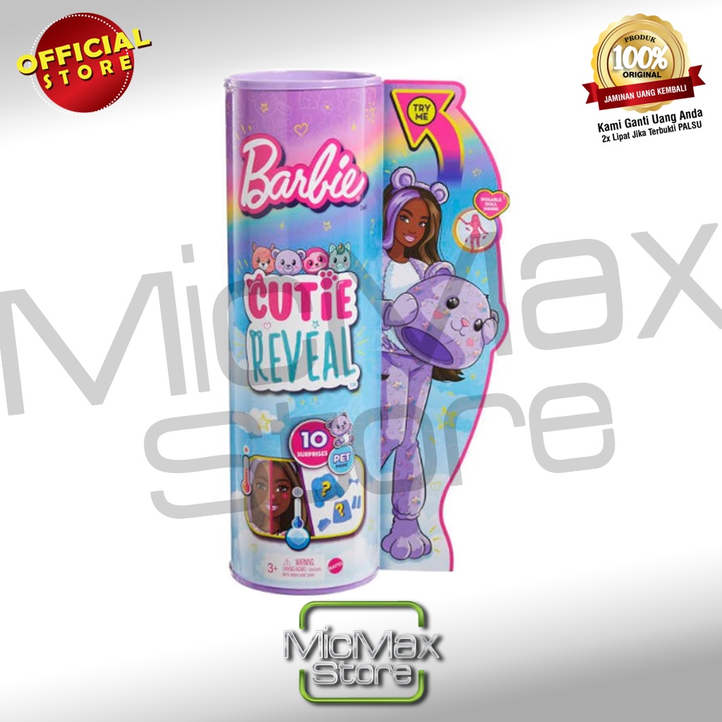 Jual Barbie Cutie Reveal Doll Teddy Bear with 10 Surprises HJL56 ...
