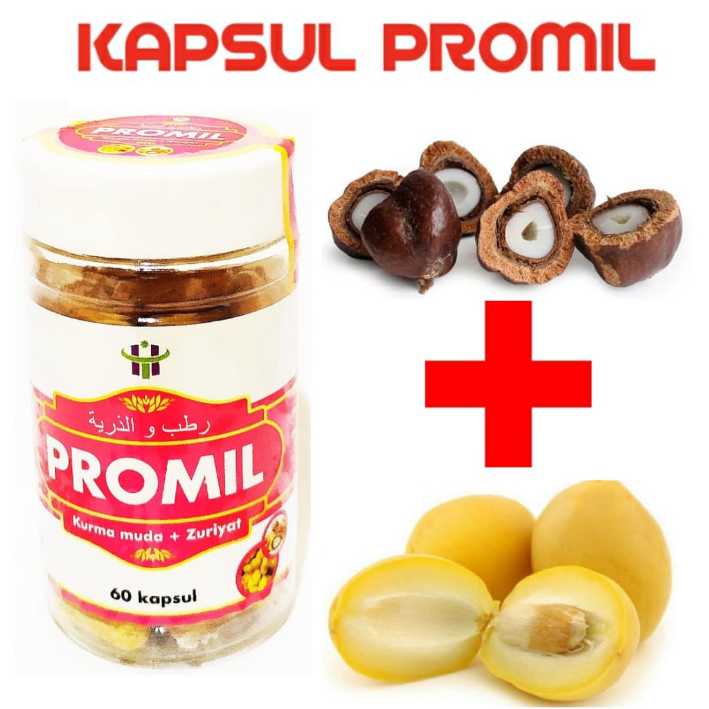 Jual Kapsul PROMIL Kurma Muda Promil Asli Dan Zuriat Buah Zuriyat 60 ...