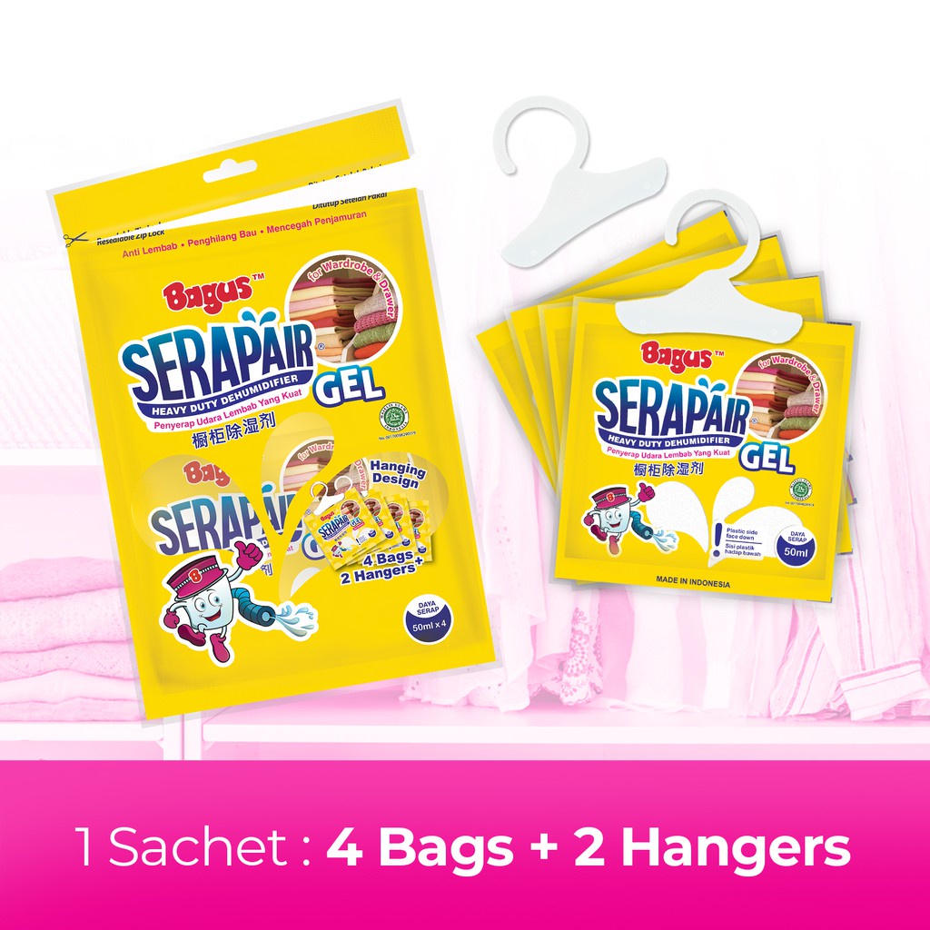 Jual Bagus Serap Air 50 ml x 4 Anti Lembab Anti Jamur Pake Hanger ...