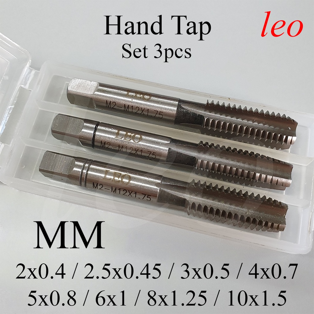 Jual Hand Tap Leo HSS 2/2.5/3/4/5/6/8/10 mm M2 M2x0.4 M2.5x0.45 M3x0.5 ...