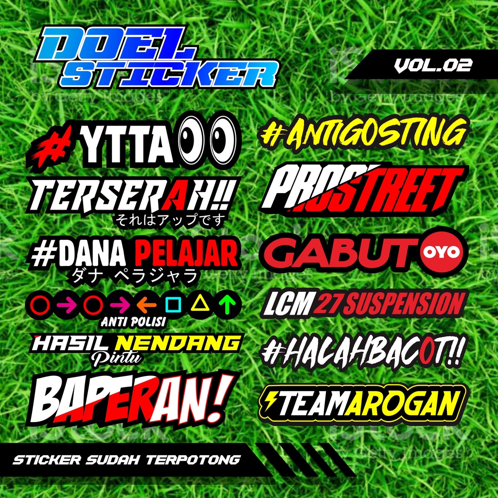 Jual Sticker Racing Vinyl Pack Print & Cut Sticker Motor Doel VOL.2 ...