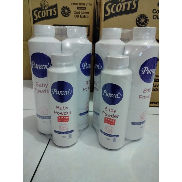 Jual Pureen baby powder, bedak pureen Malaysia 1 set (isi 2 x525 gram ...