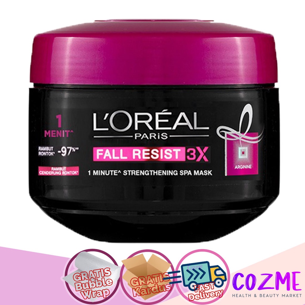 Jual LOREAL Paris Fall Resist 3X Hair Mask 200mL | Shopee Indonesia