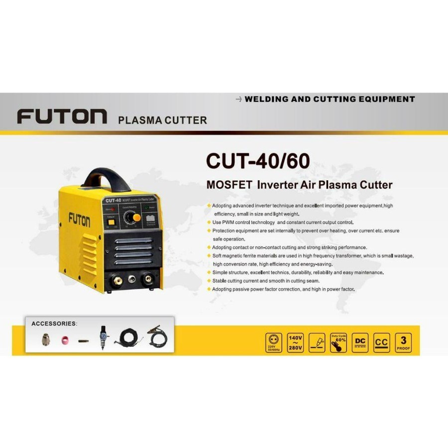 Jual Plasma Cutting FUTON CUT 40 - Mosfet Air Plasma Cutter - FUTON CUT ...
