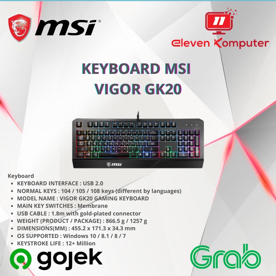 Jual Keyboard Gaming MSI Vigor GK20 Membrane RGB | Shopee Indonesia Jual Keyboard Gaming MSI Vigor GK20 Membrane RGB | Shopee Indonesia