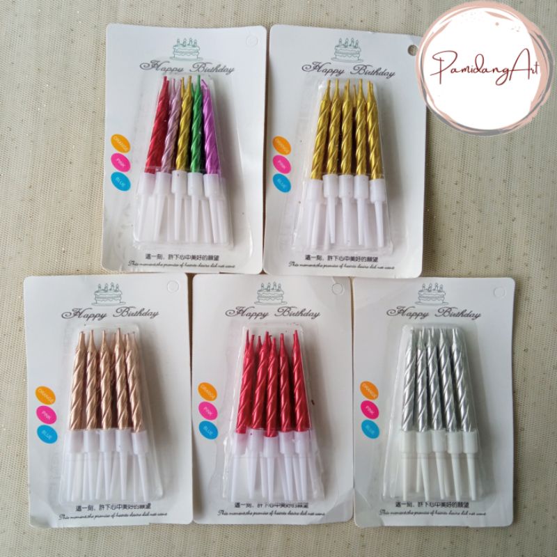 Jual Lilin Ulang Tahun Spiral Kecil Metalic / Birthday Candle | Shopee ...