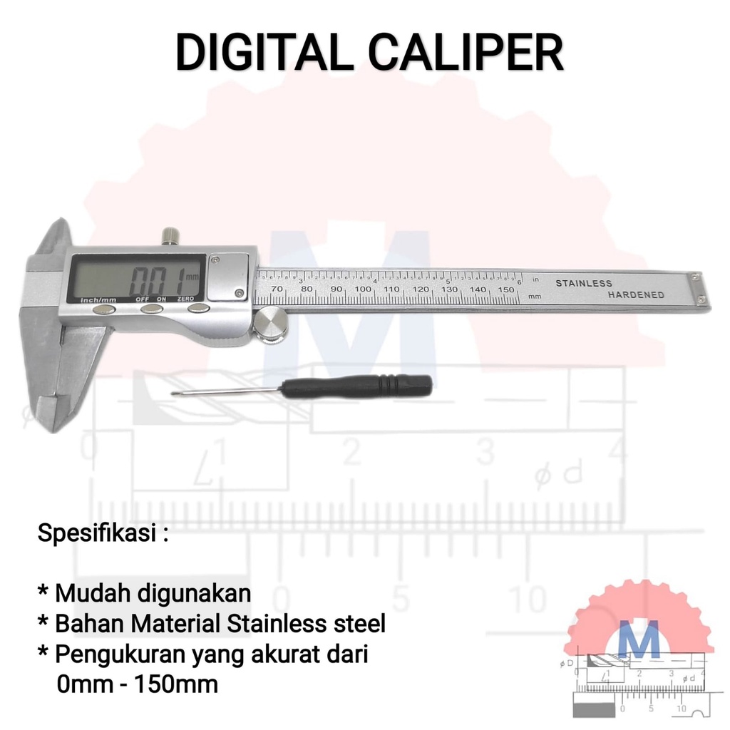Jual Sigmat Digital stainless sketmat digital caliper 150mm 6 inchi ...