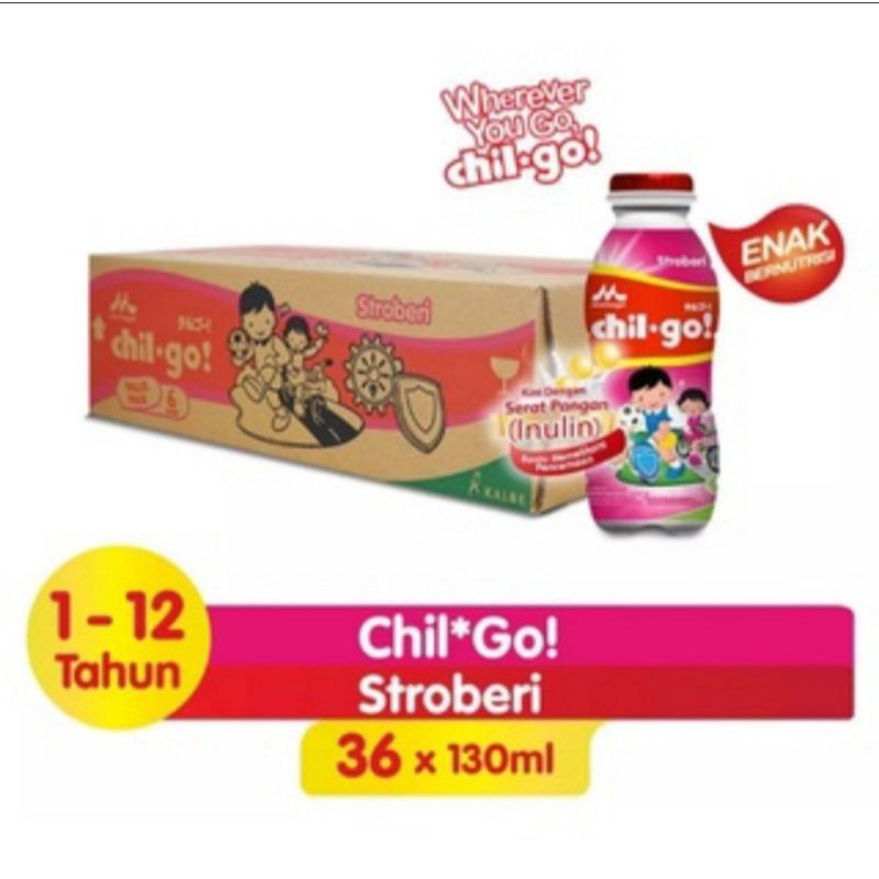 Jual MORINAGA CHIL-GO Strawberry Botol 130ml (1Dus isi 36pcs) | Shopee ...