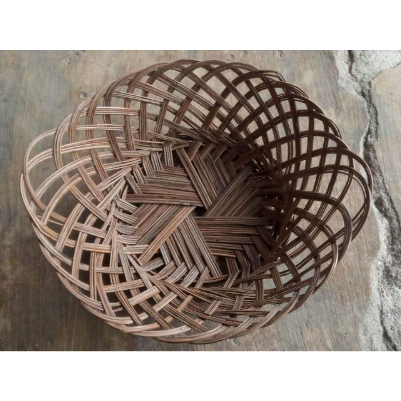 Jual keranjang Mangkok Piring Saji Anyaman Lidi Kelapa Pajangan Buah ...