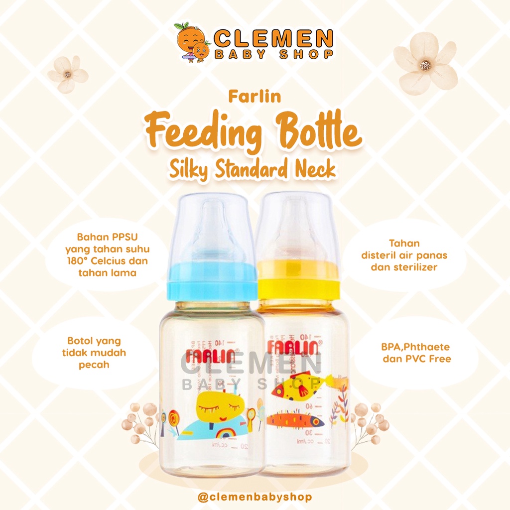 Jual Farlin Silky PPSU Little Artist Standard Neck Feeding Bottle - 140 ...