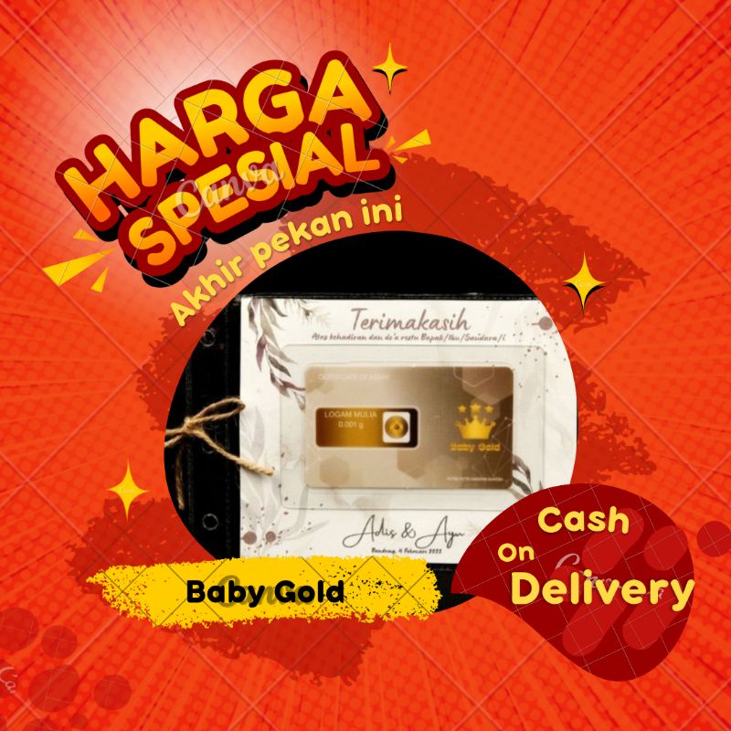 Jual EMAS BABY GOLD 0,001GRAM / LOGAM MULIA MINI GOLD 0,001GRAM / LOGAM ...