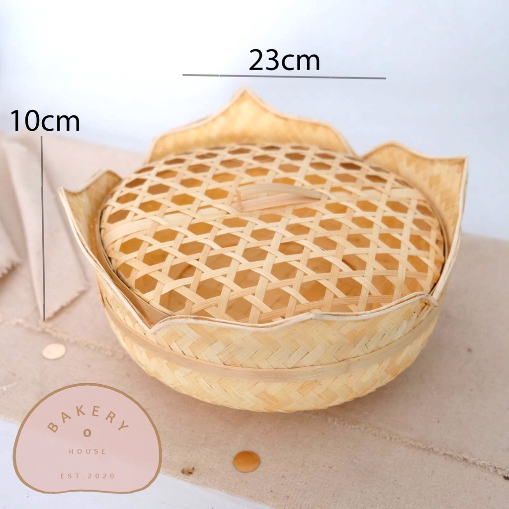 Jual NEW // BESEK BULAT BAMBU TERATAI / WADAH MAKANAN PIKNIK IMLEK ...