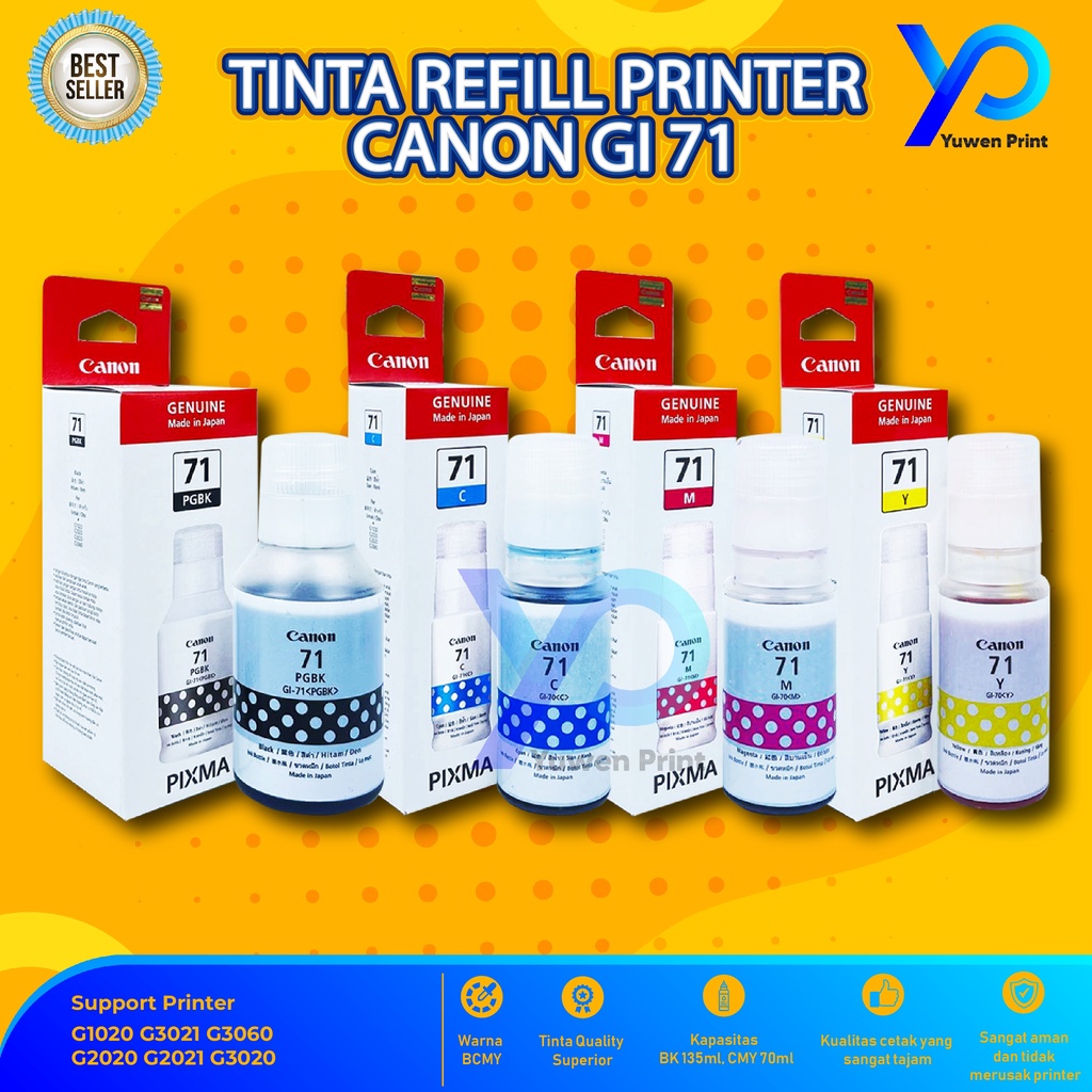 Jual Tinta Canon GI-71 Refill Untuk Printer G1020 G2020 G2060 G3020 ...