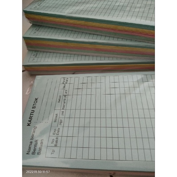 Jual kartu stok obat apotek rumah sakit ada no batch paket isi 100 ...