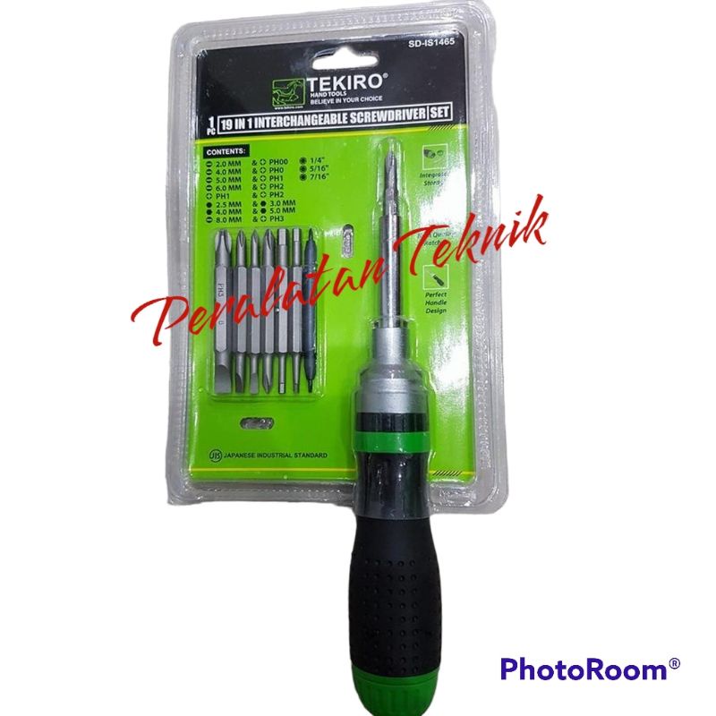 Jual Tekiro obeng set 19in1 gagang rachet - obeng tekiro 19in1 rachet ...