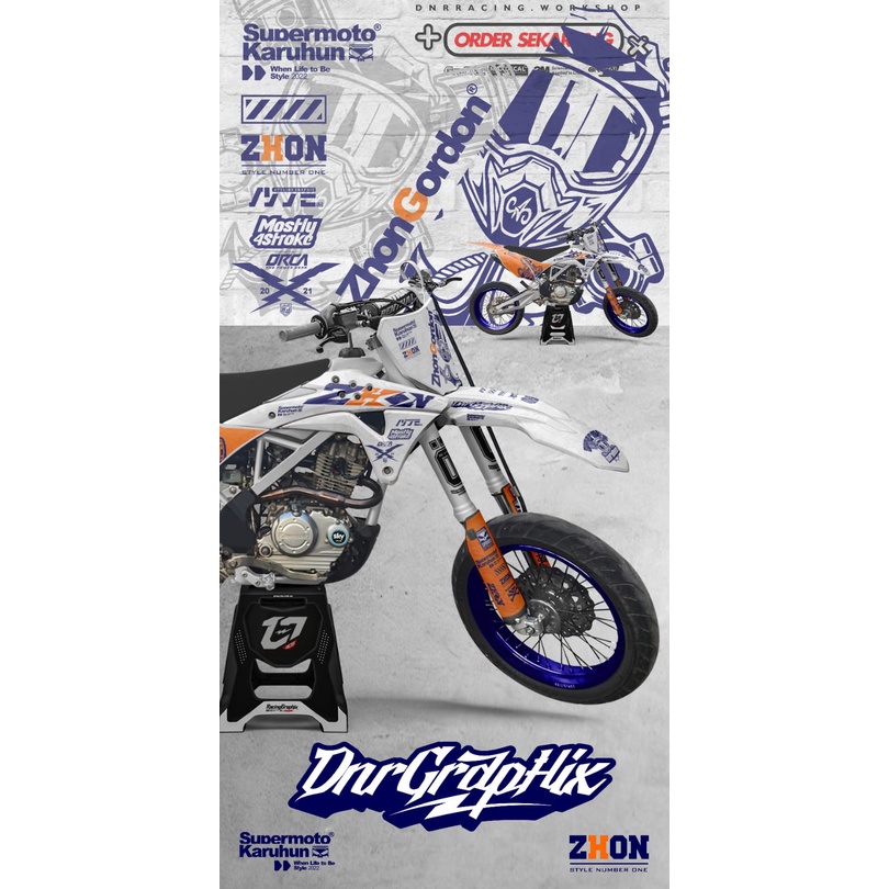 Jual CUSTOM DECALS KLX, DTX , WR, CRF Supermoto/Motocross // DNRRACING ...