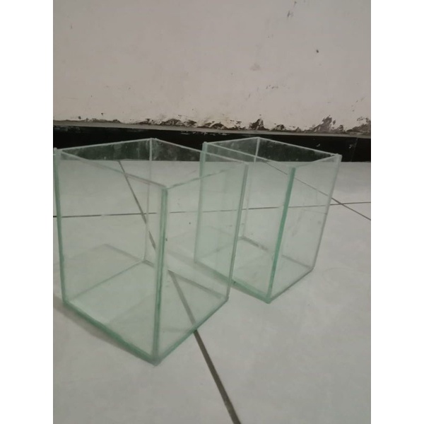 Jual aquarium cupang / soliter aquarium mini ukuran 10*10*15 | Shopee ...