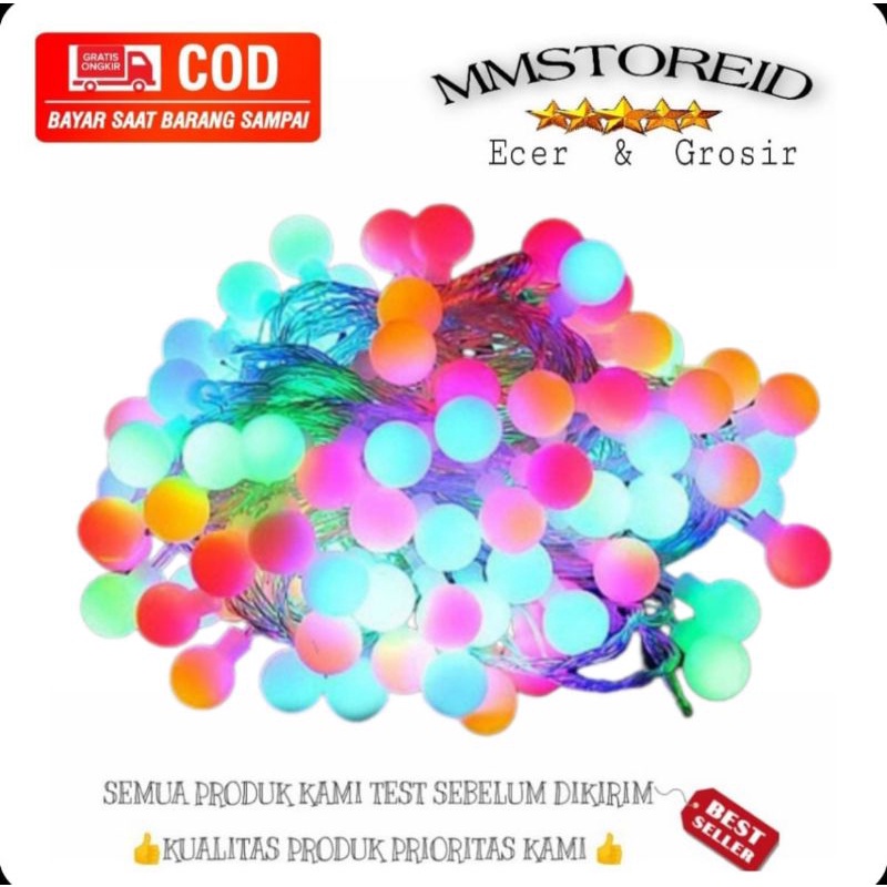 Jual MM - 10 meter lampu tumblr bola anggur lampu pohon natal tumbler ...
