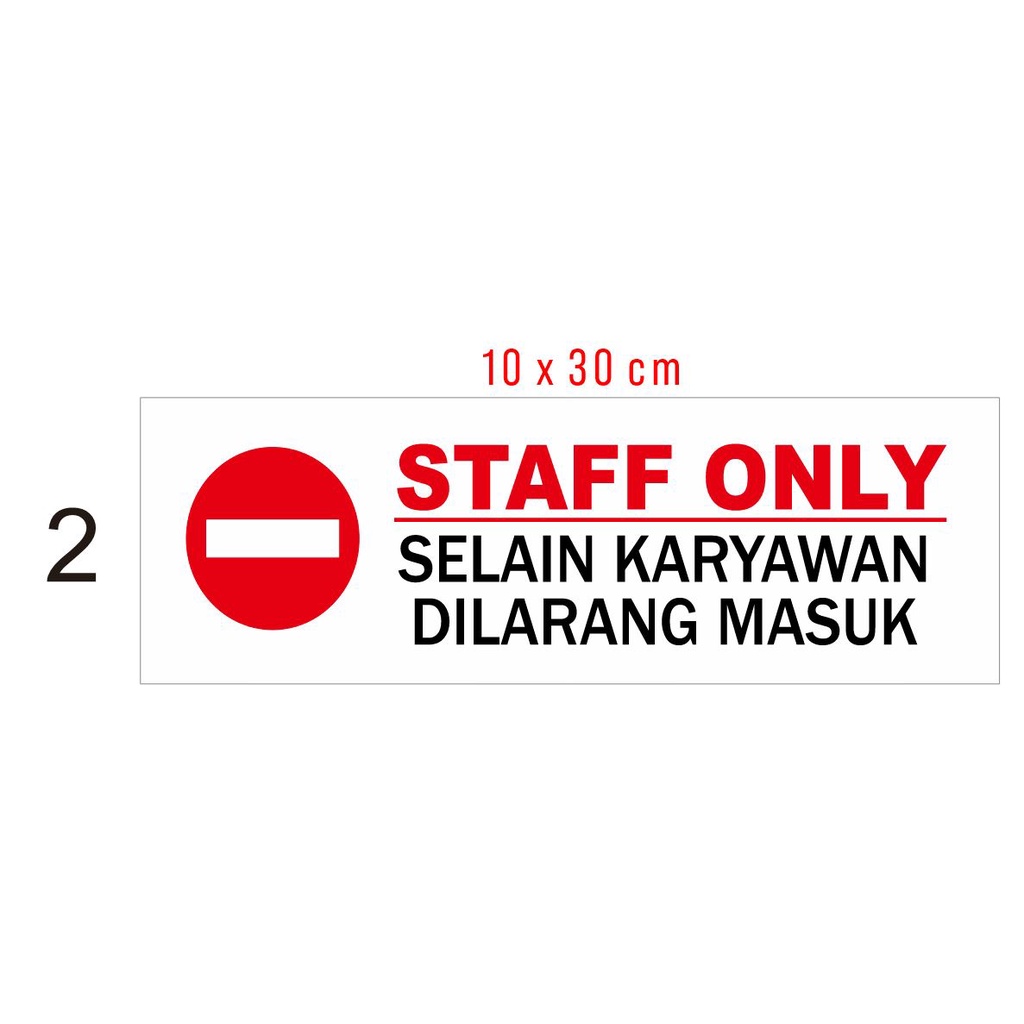 Jual Sign Acrylic Custom Staff Only | Stiker Staff Only | 9 Pilihan ...